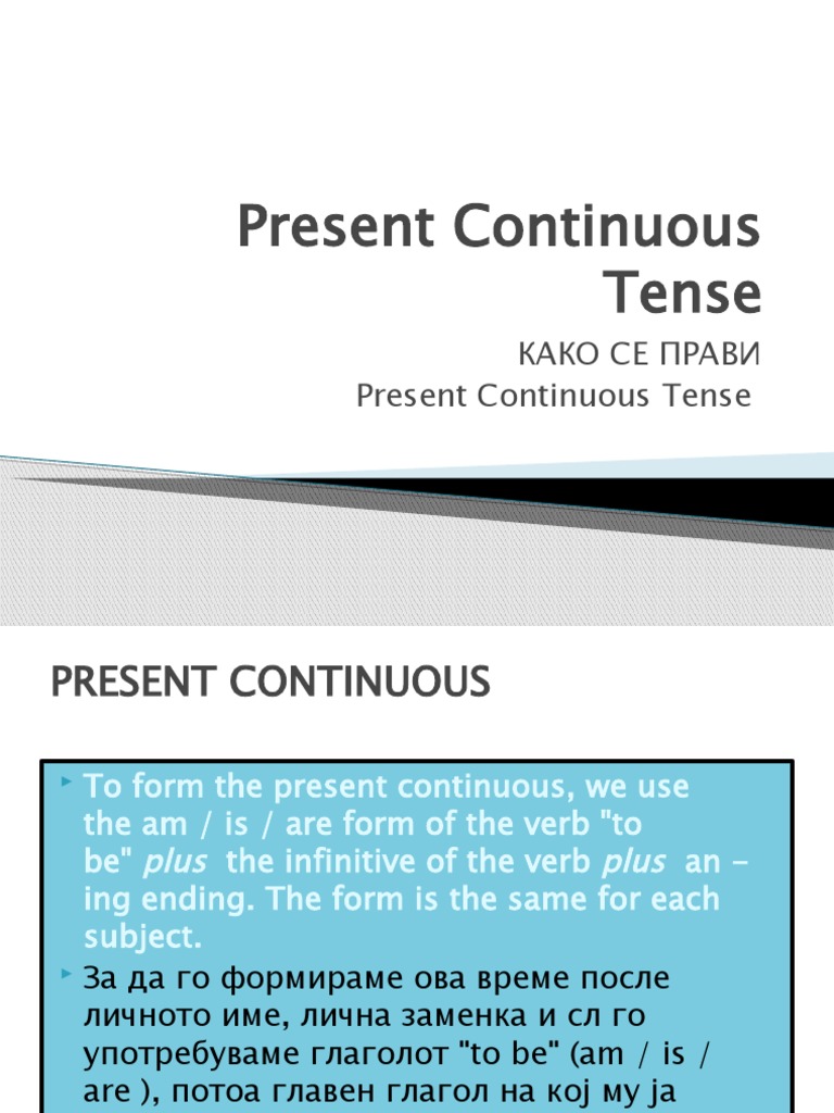 Present Continuous Tense Explained | PDF | Syntactic Relationships ...
