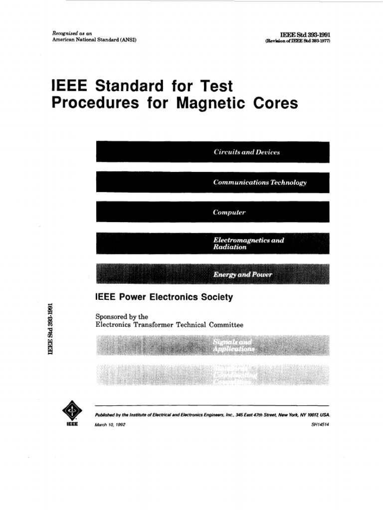 393 - 1991 - IEEE Standard For Test Procedures For Magnetic Cores Goed ...