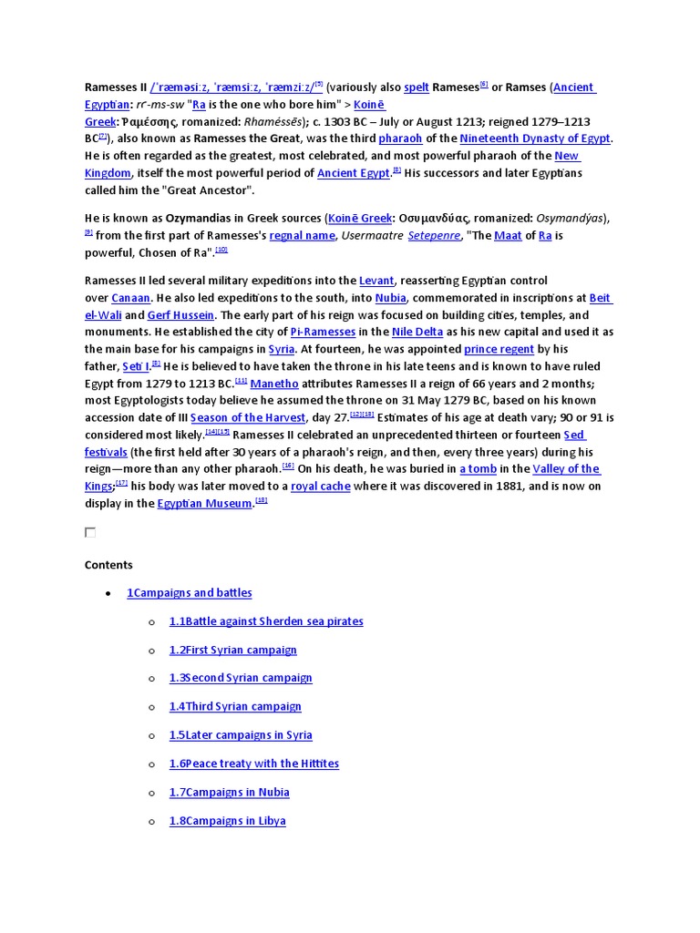 Ramesses II: Setepenre | PDF | Ancient Egypt