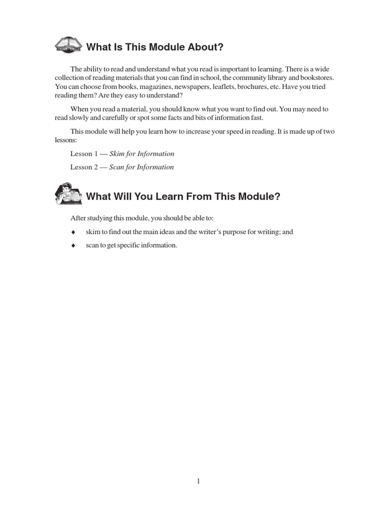 Skim and Scan For Information PDF | PDF