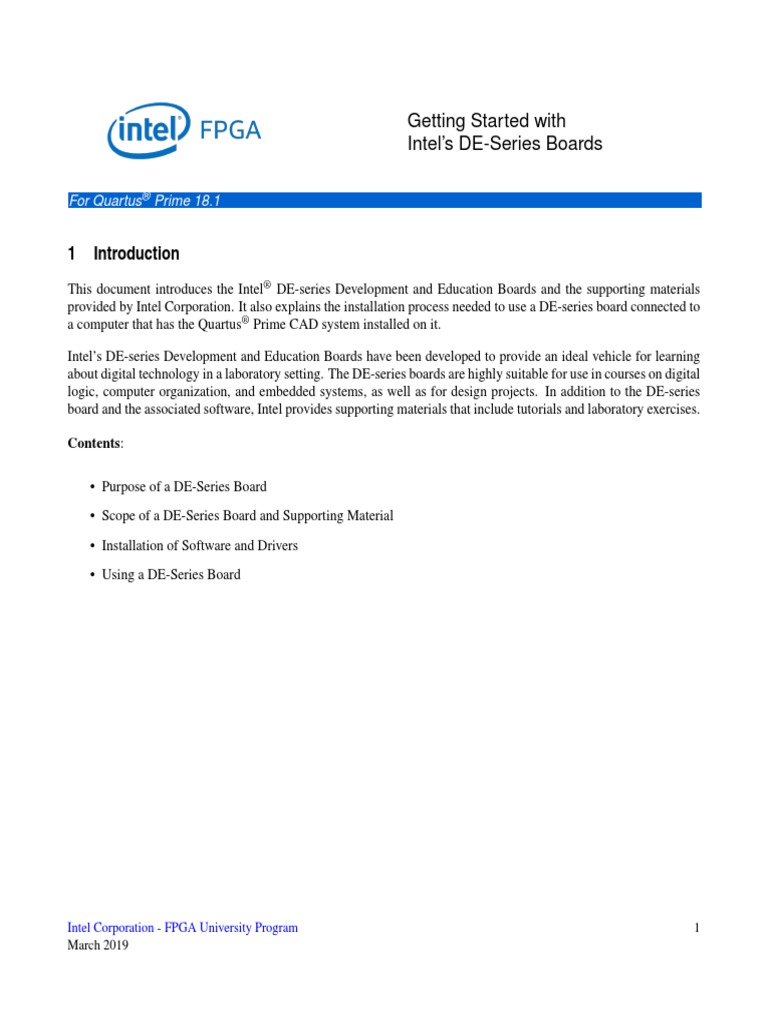 Getting Started With DE-series Boards | PDF | Embedded System | Field Programmable Gate Array