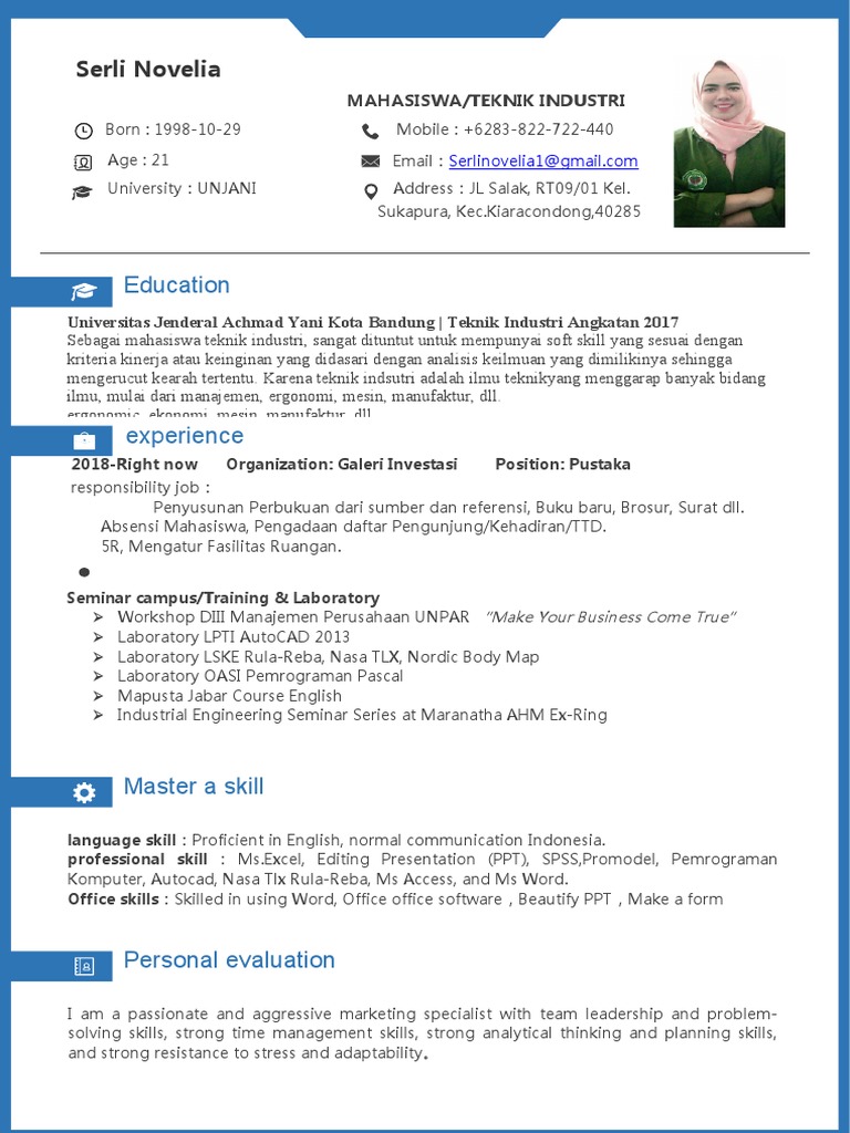 Education: Serli Novelia | PDF | Industrial Engineering | Engineering