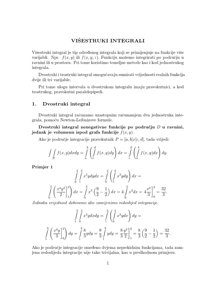Integral Dvostruki I Trostruki | PDF