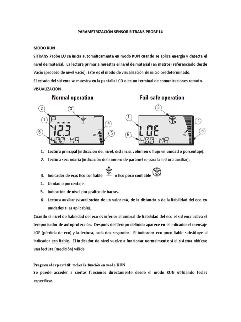Parametrización Sensor Sitrans Probe Lu | PDF | Informática