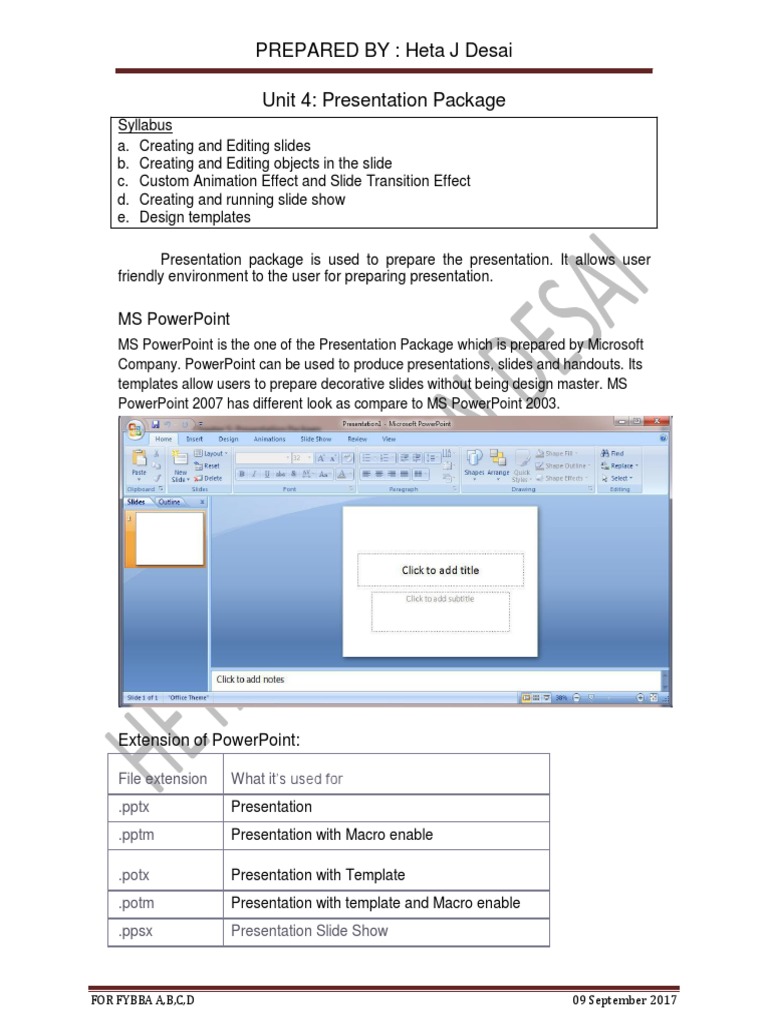 Unit-5 Presentation Package PDF | PDF | Microsoft Power Point | Software