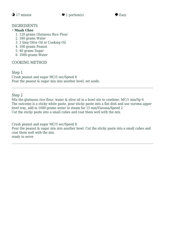 How to Make Muah Chee in 17 Minutes | PDF