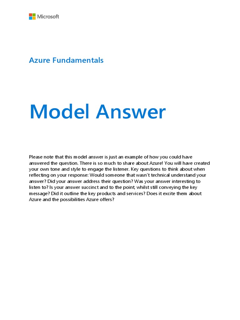 ENG Program - Module 6 Task 1 - Model Answer | PDF | Microsoft Azure ...