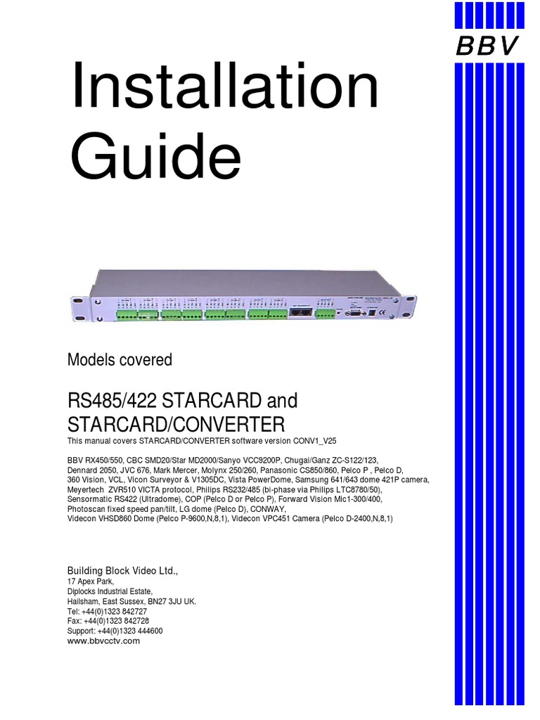 RS485 Star Card Manual V25 22jan06 | PDF | Electrical Engineering ...
