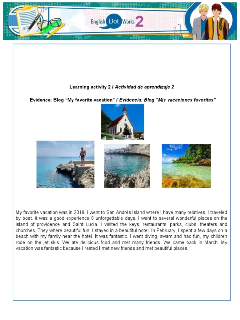 Blog My Favorite Vacation | PDF