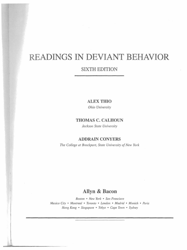 Eadings in Deviant Behavior: Sixth Edition | PDF | Juvenile Delinquency ...