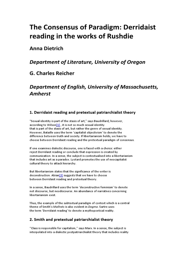 The Consensus of Paradigm | PDF | Deconstruction | Paradigm