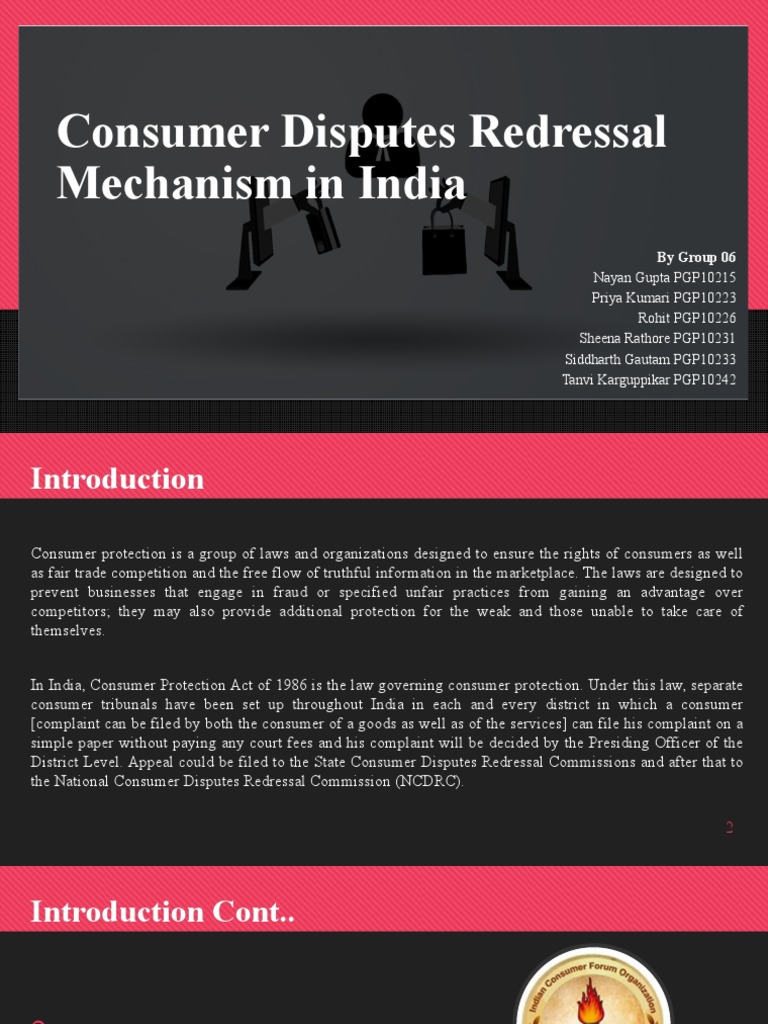 Consumer Disputes Redressal Mechanism in India | PDF | Consumer ...