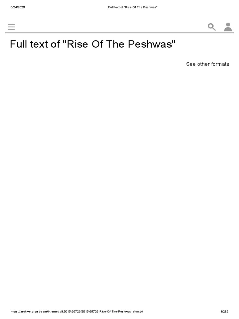 Full Text of - Rise of The Peshwas | PDF