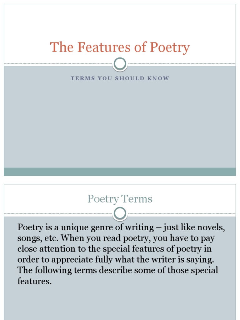 Poetry Terms Slideshow | PDF | Poetry | Metre (Poetry)