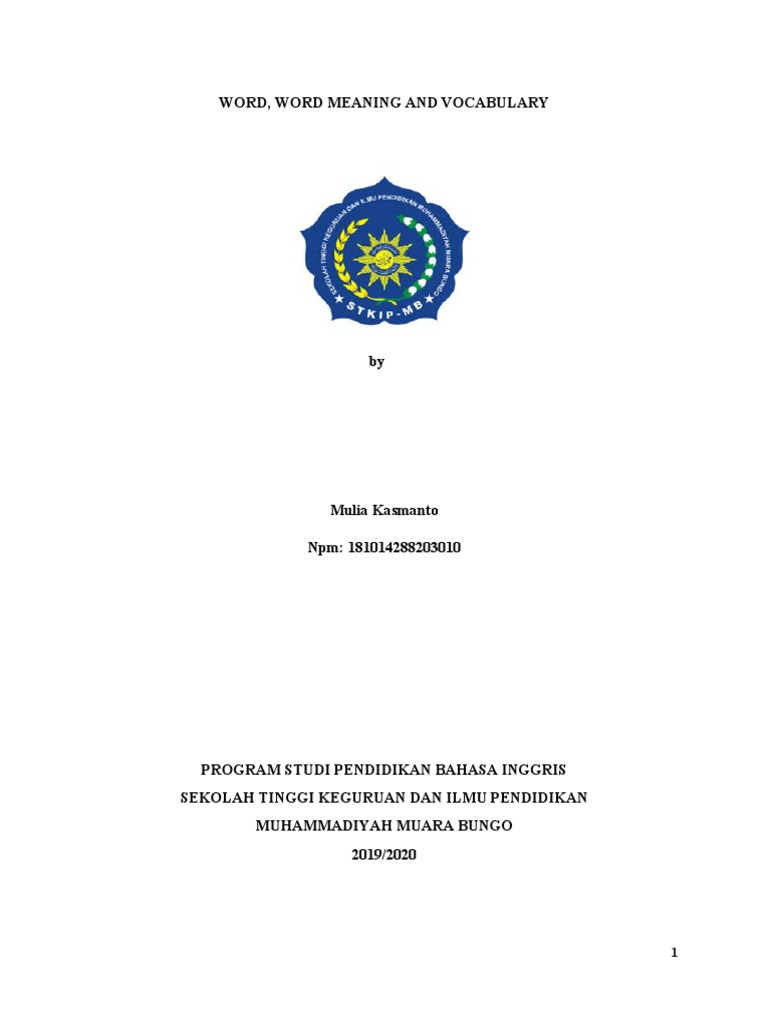 Word, Word Meaning and Vocabulary | Download Free PDF | Vocabulary ...