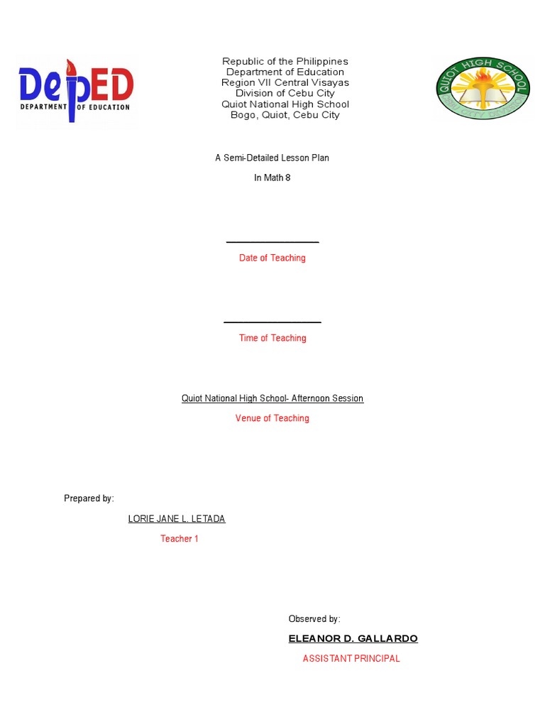 Lesson Plan On Factoring Polynomial With Common Monomial Factor Pdf Lesson Plan Pedagogy