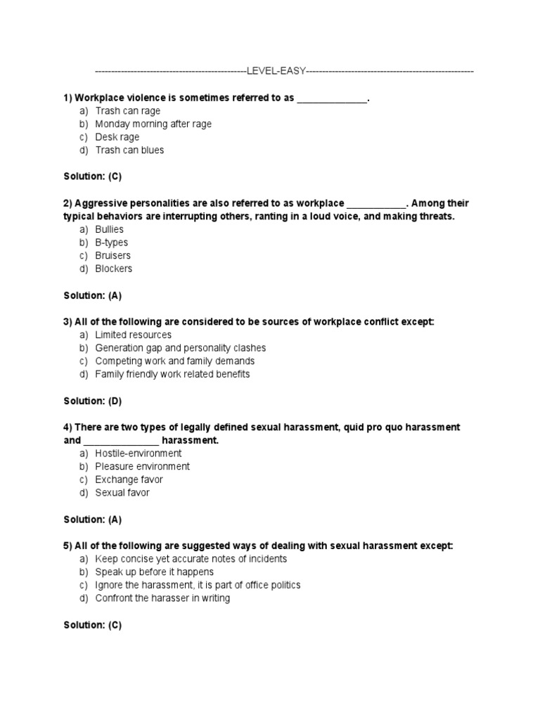 Sales Presentation Skills - Questionnaire | PDF | Sexual Harassment ...