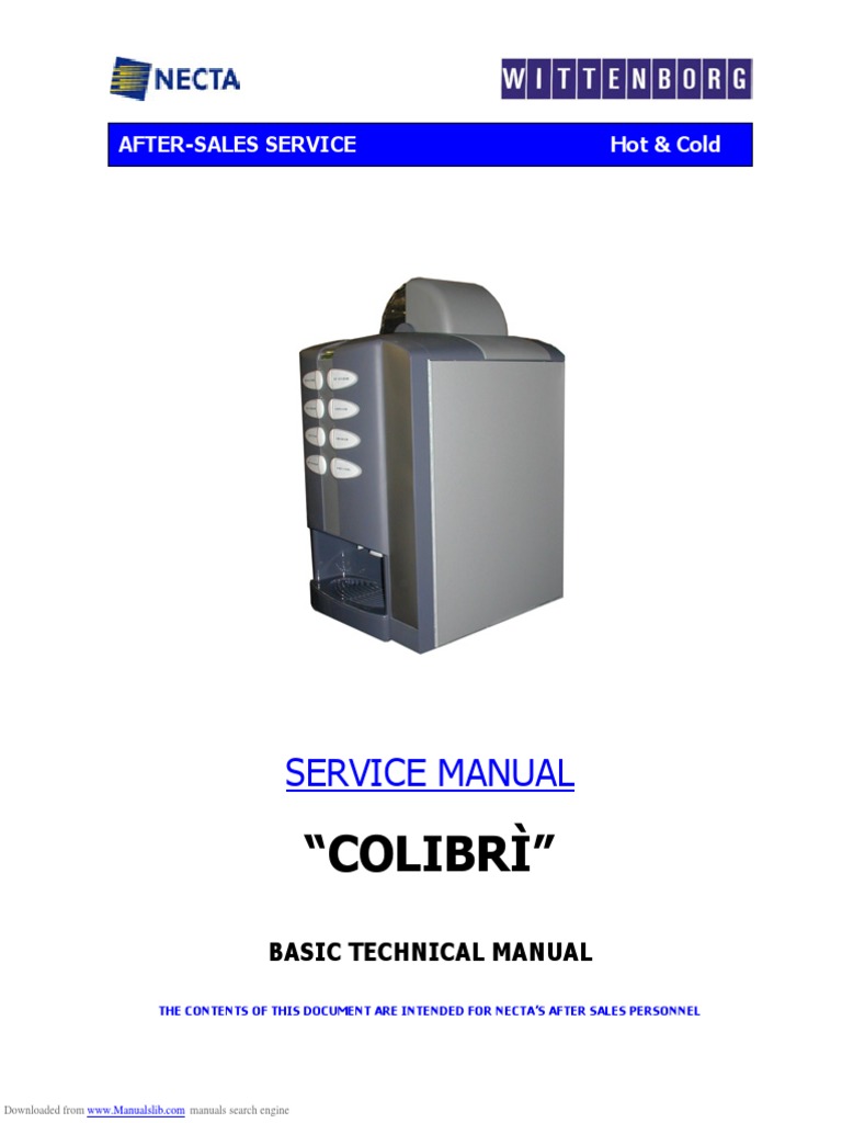 "Colibrì": Service Manual | PDF | Valve | Electrical Connector