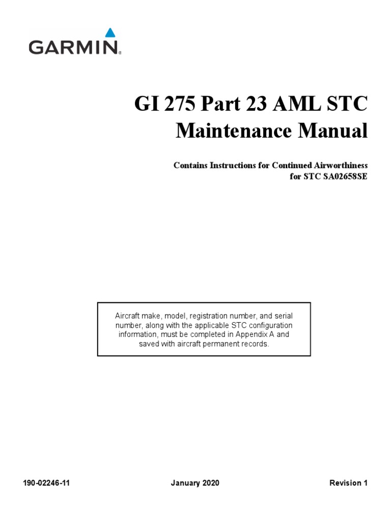 Gi 275 STC Maintenance Manual | PDF | License | Damages