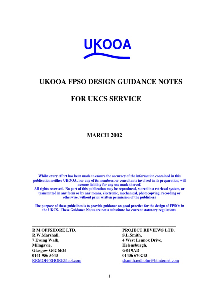UKOOA FPSO Design Guidance Notes 2002 | PDF | Petroleum Reservoir | Oil ...