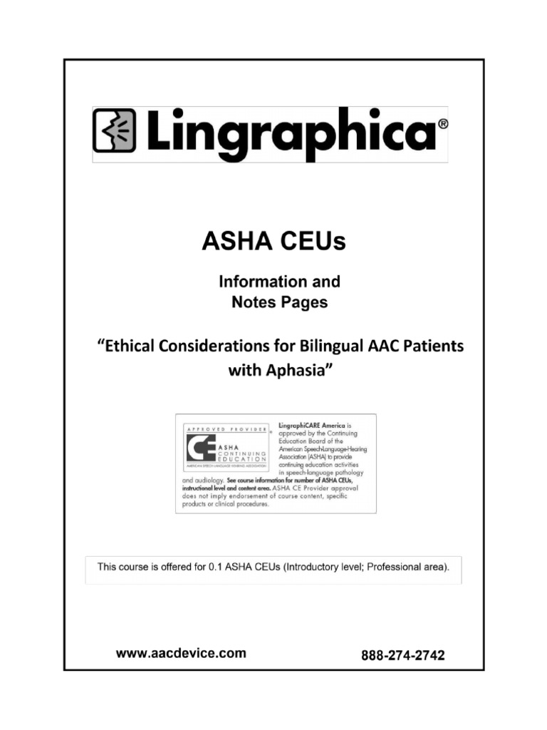Ethical Considerations For Bilingual AAC Patients With Aphasia PDF ...