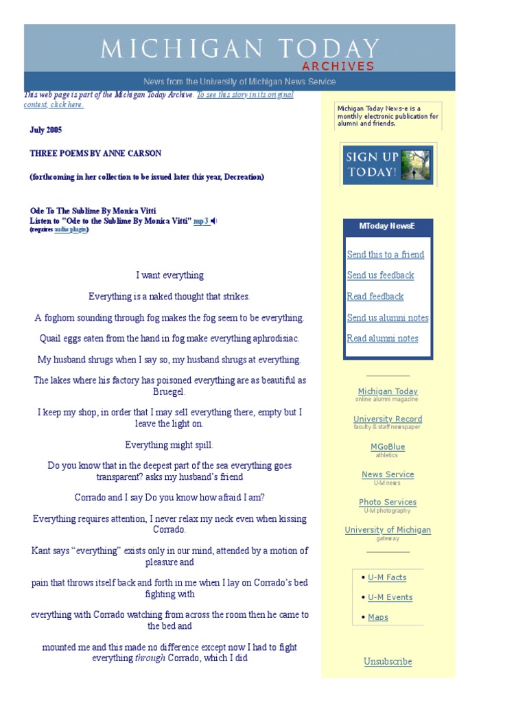 Three Poems by Anne Carson | PDF