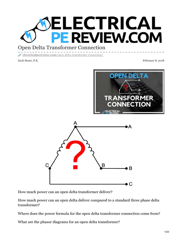 Open Delta Transformer Connection | PDF | Transformer | Quantity