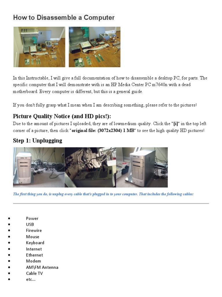 Disassembling a Desktop PC: A Comprehensive Guide to Removing ...