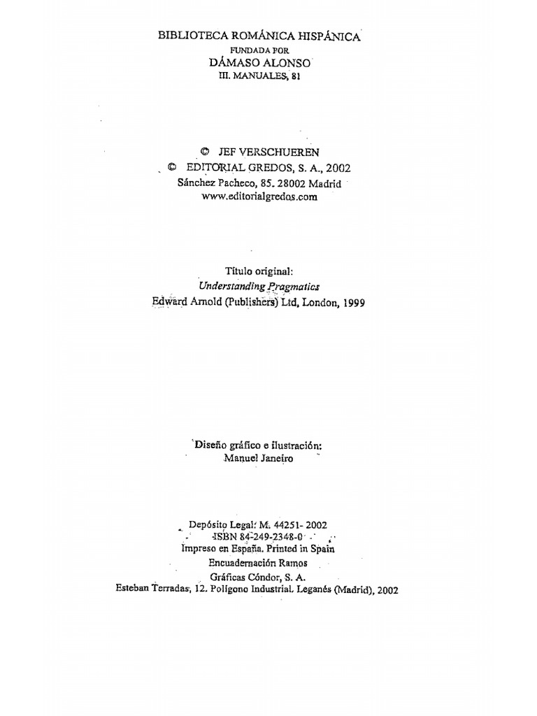 Jef Verschueren - para Entender La Pragmatica PDF | PDF | Lingüística ...