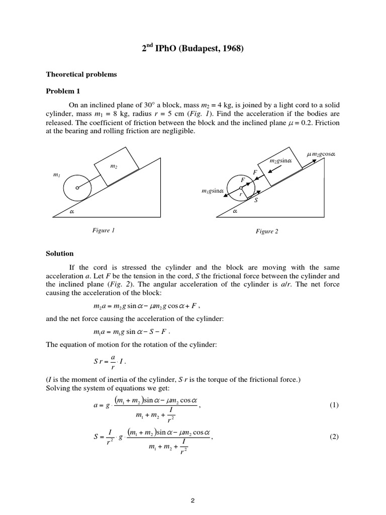 2 Ipho (Budapest, 1968) : Theoretical Problems Problem 1 | PDF ...