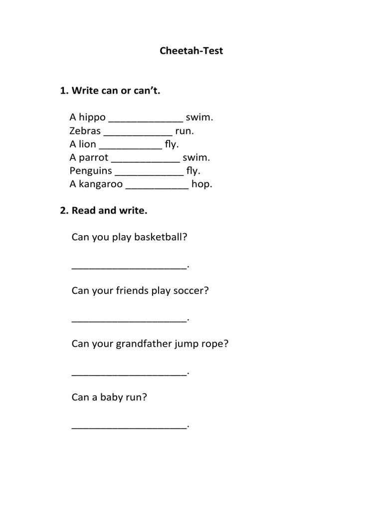 Cheetah Test | PDF | Self-Improvement