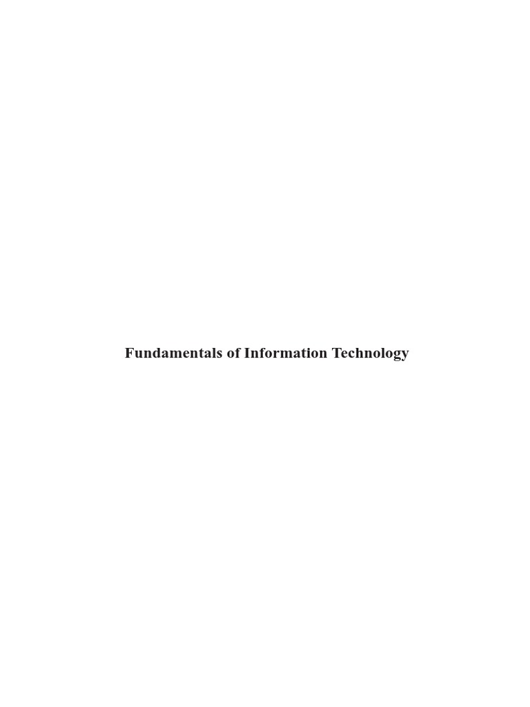 Fundamentals of Information Technology PDF | PDF | Computer Network ...