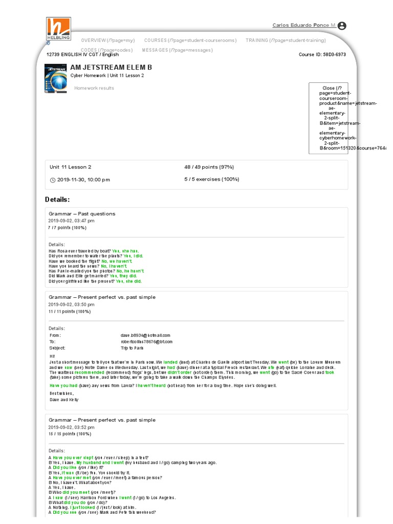 Homework Results Unit 11 Lesson 02 PDF | PDF