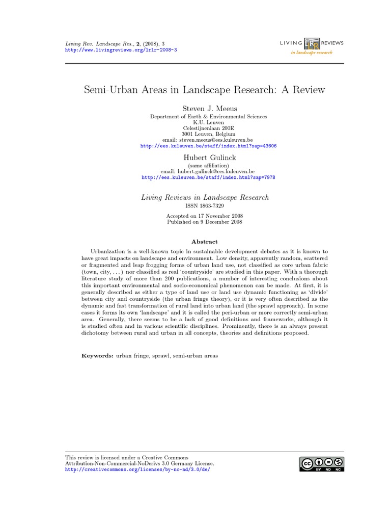 Semi-Urban Areas: Landscape Review | PDF | Urban Sprawl | Search Engine ...