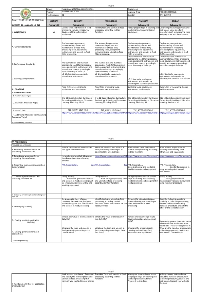 Week-32-Food Processing | PDF | Differentiated Instruction | Calibration