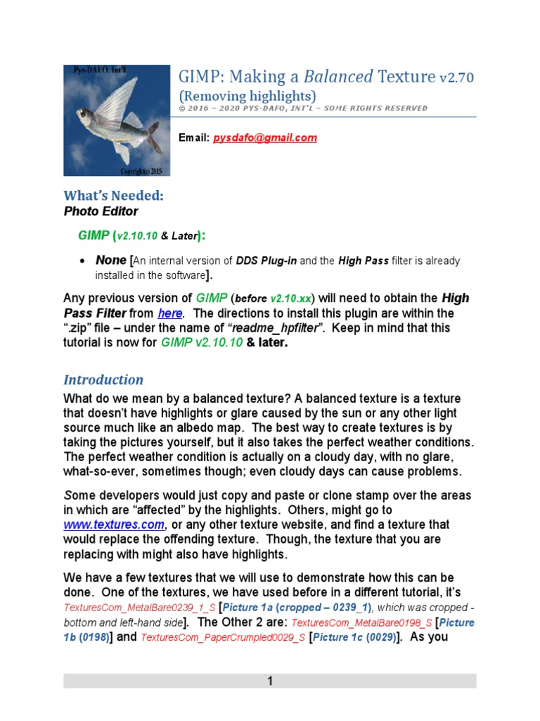 GIMP - Making A Balanced Texture - v2-70 | PDF | Texture Mapping ...