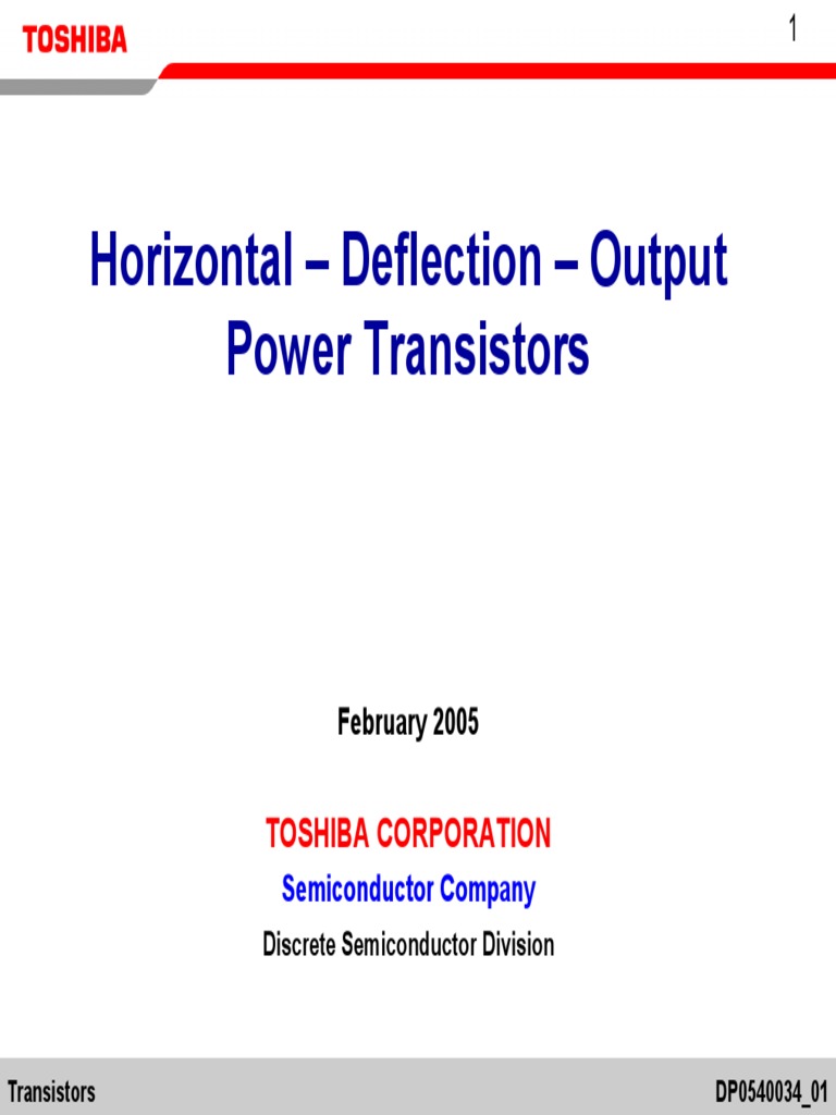 Horizontal - Deflection - Output Power Transistors: Toshiba Corporation ...