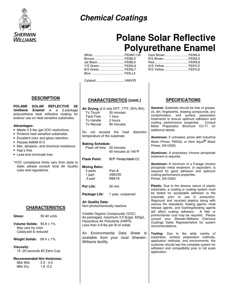 PolaneSolarReflective 1 | PDF | Volatile Organic Compound | Materials