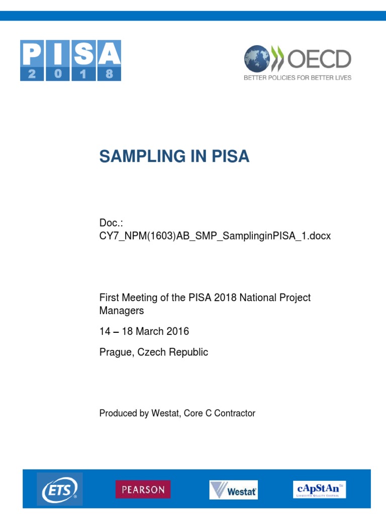 P I S A: Sampling in Pisa | PDF | Sampling (Statistics) | Programme For ...