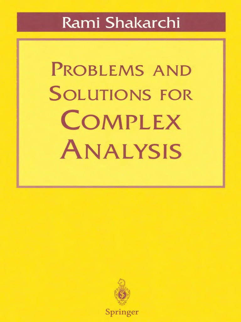 Rami Shakarchi, Serge Lang - Problems and Solutions For Complex ...
