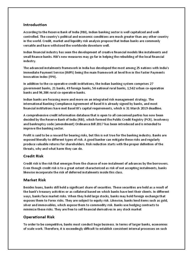 SWOT Analysis of Indian Banking Sector and SBI Bank | PDF | Banks | Credit