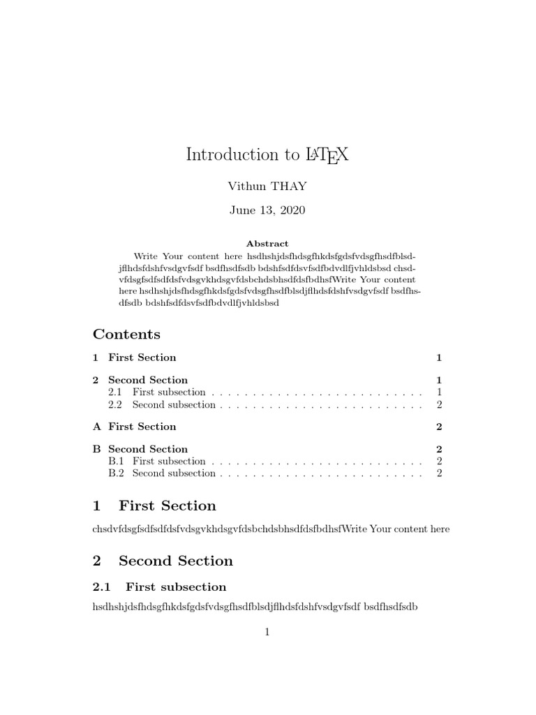 Introduction To L TEX | PDF