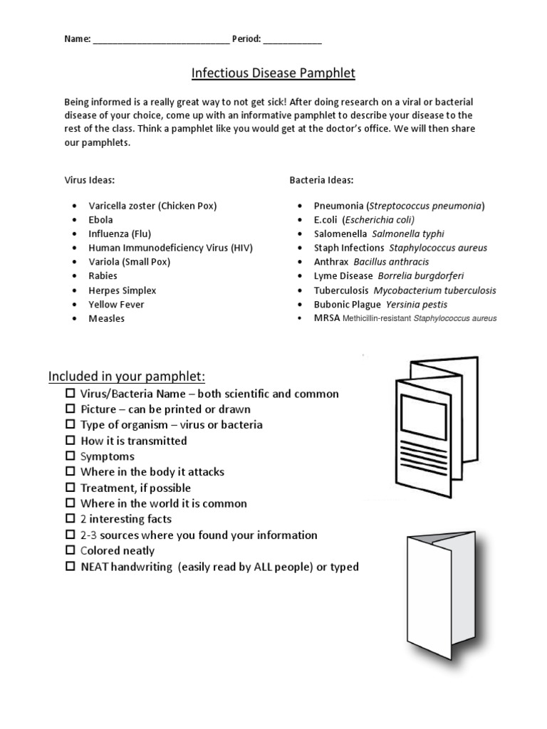 Infectious Disease Pamphlet: Name: - Period | PDF | Virus | Infection