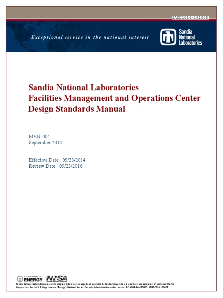 Sandia National Laboratories Design Standards Manual PDF | Download ...
