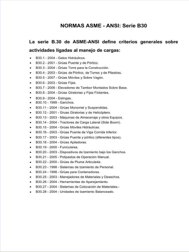 Asme B30 - General | PDF | Grúa (máquina) | Infraestructura de transporte