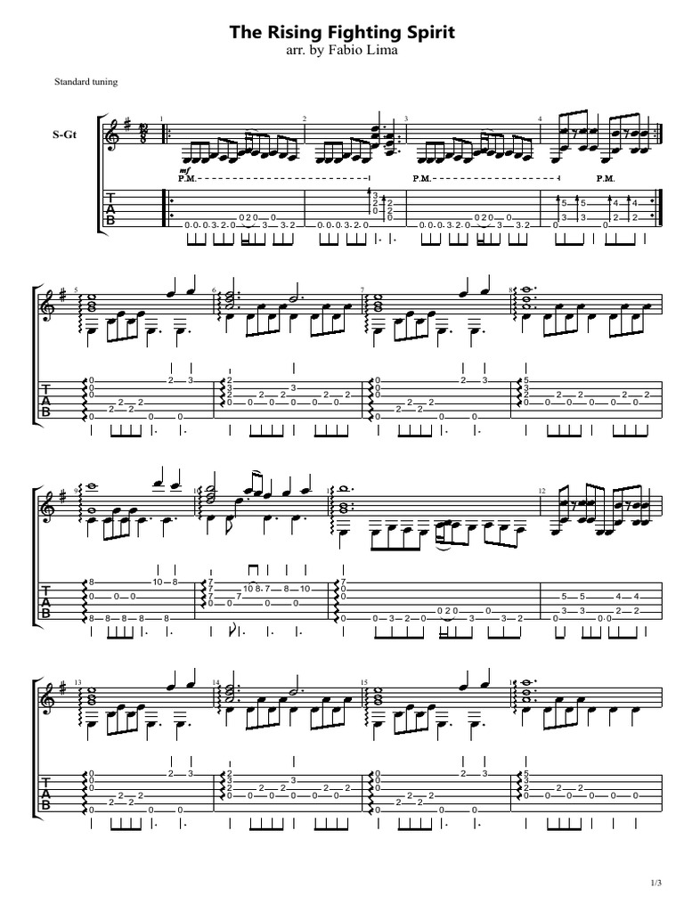 Fabio Lima The Rising Fighting Spirit Tab PDF | PDF