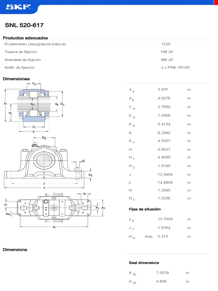 Chumacera SKF SNL 520-617 PDF | PDF | Unión | Materiales de construcción