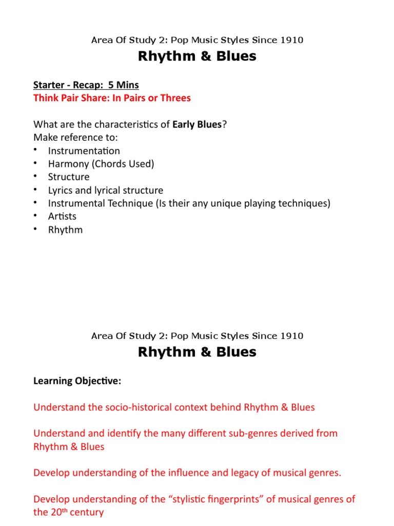 Guide To Blues RNB | PDF | Blues | Rhythm And Blues