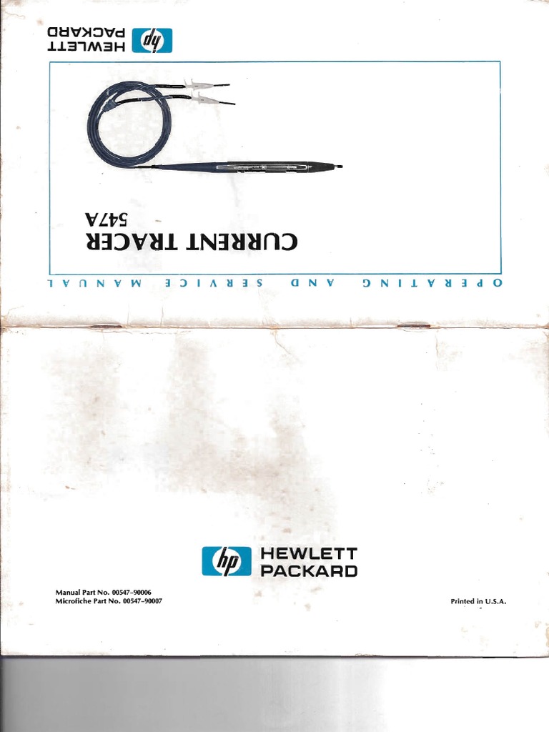 HP 547A Current Tracer Manual | PDF