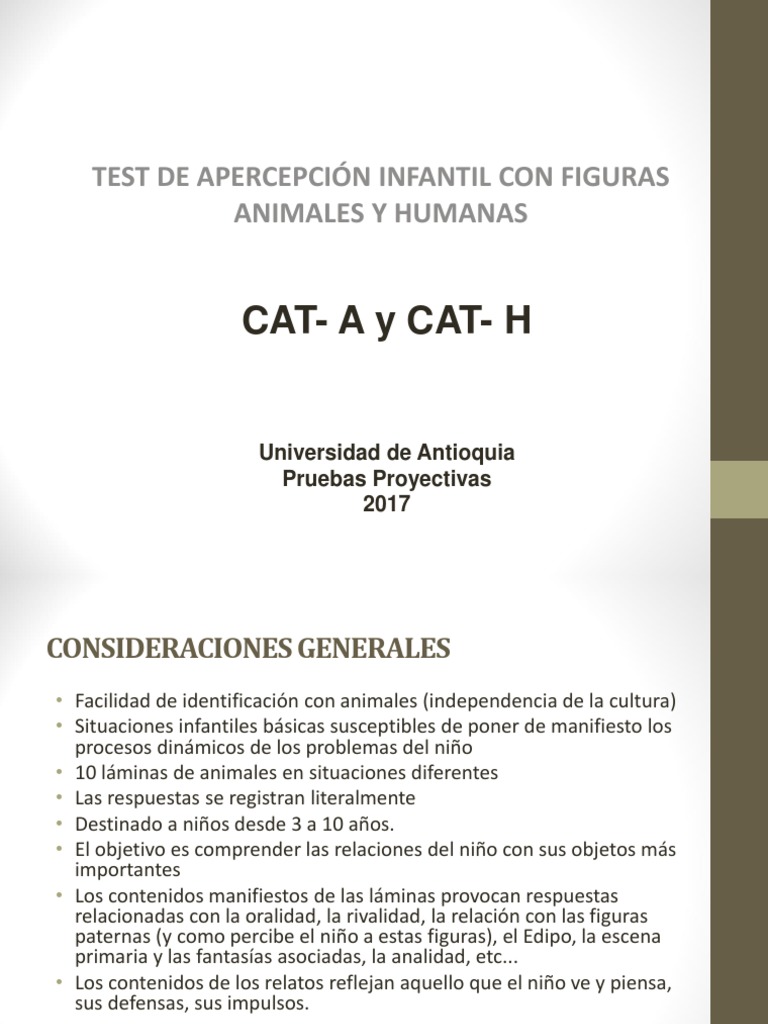 Cat-A Y Cat- H: Test De Apercepción Infantil Con Figuras Animales Y ...